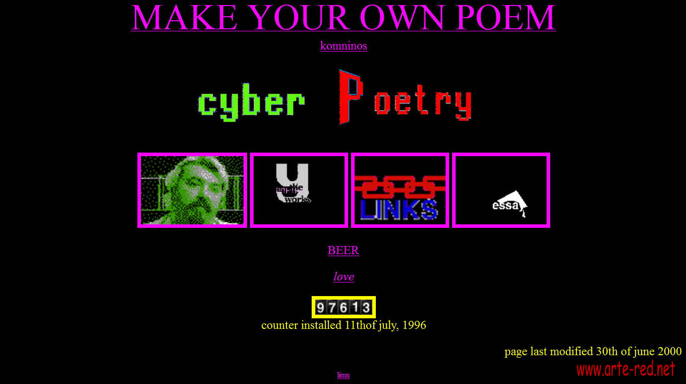 2002 Komninos Zervos Cyberpoetry | El Arte en la Edad del Silicio